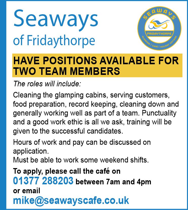 Local job vacancies - The Wolds Weekly Newspaper