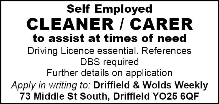 Local job vacancies - The Wolds Weekly Newspaper