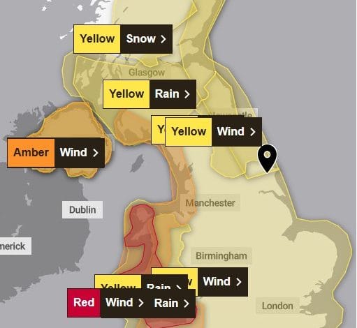 New yellow warning for wind issued in East & North Yorkshire with Storm ...
