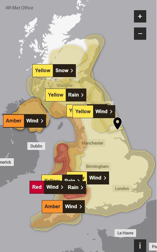 New yellow warning for wind issued in East & North Yorkshire with Storm ...